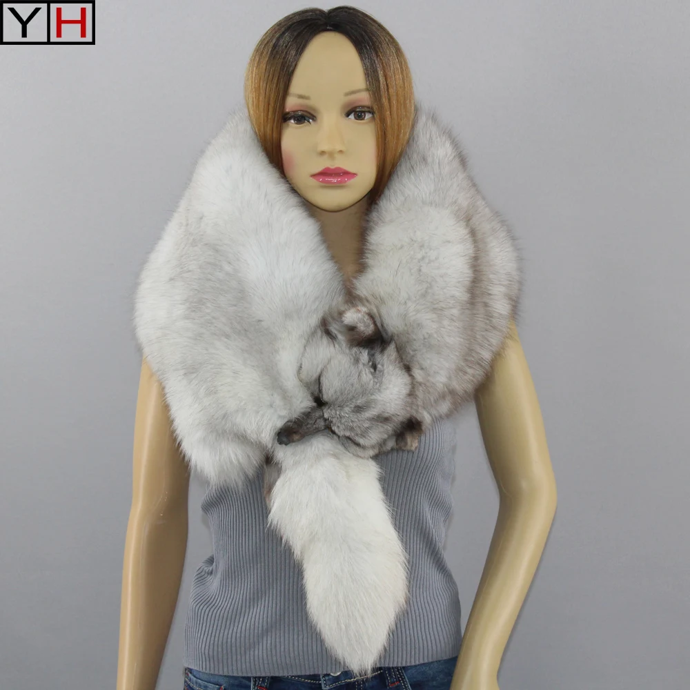 여자의 진짜 여우 모피 스카프 100 천연 여우 모피 칼라 레이디 따뜻한 목도리 패션 우아한 여자 여우 모피 스카프 무료 배송여성용 스카프 Aliexpress