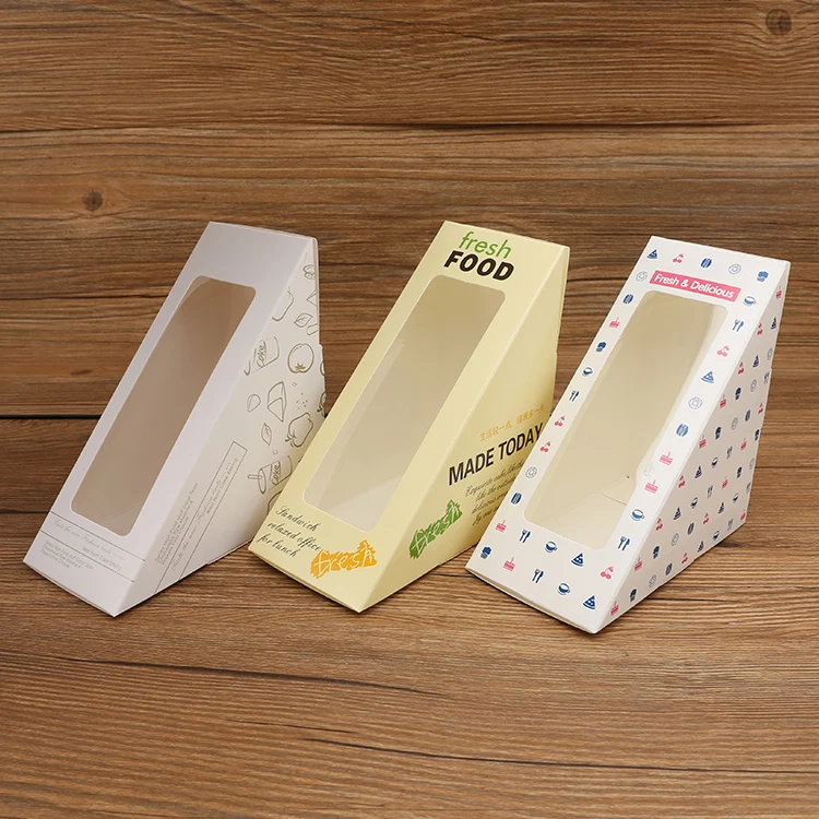100pcs Beautiful Kraft Paper Sandwich Box Cheese Pastry DIY Baking ...