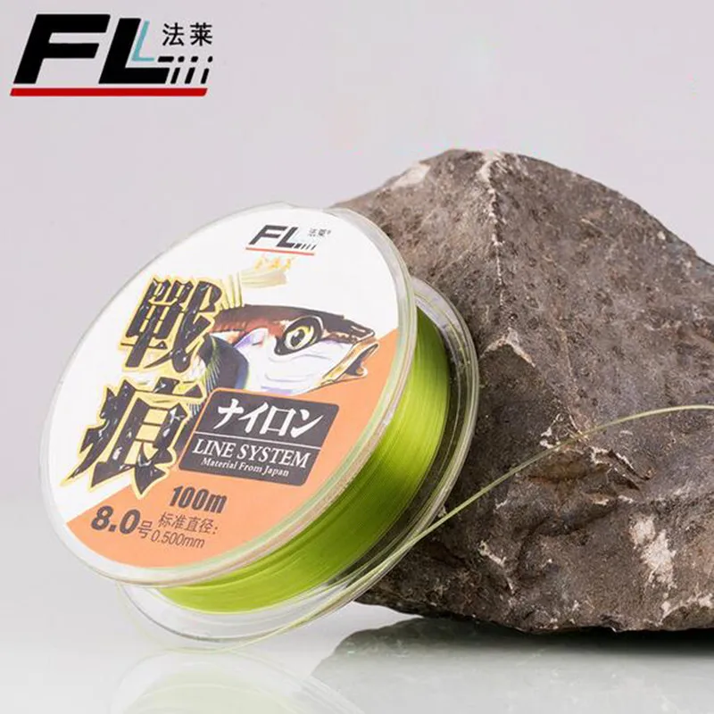 100 Meters Fluorescent Green Nylon Fish Line Taiwan Fishing Main Line ...
