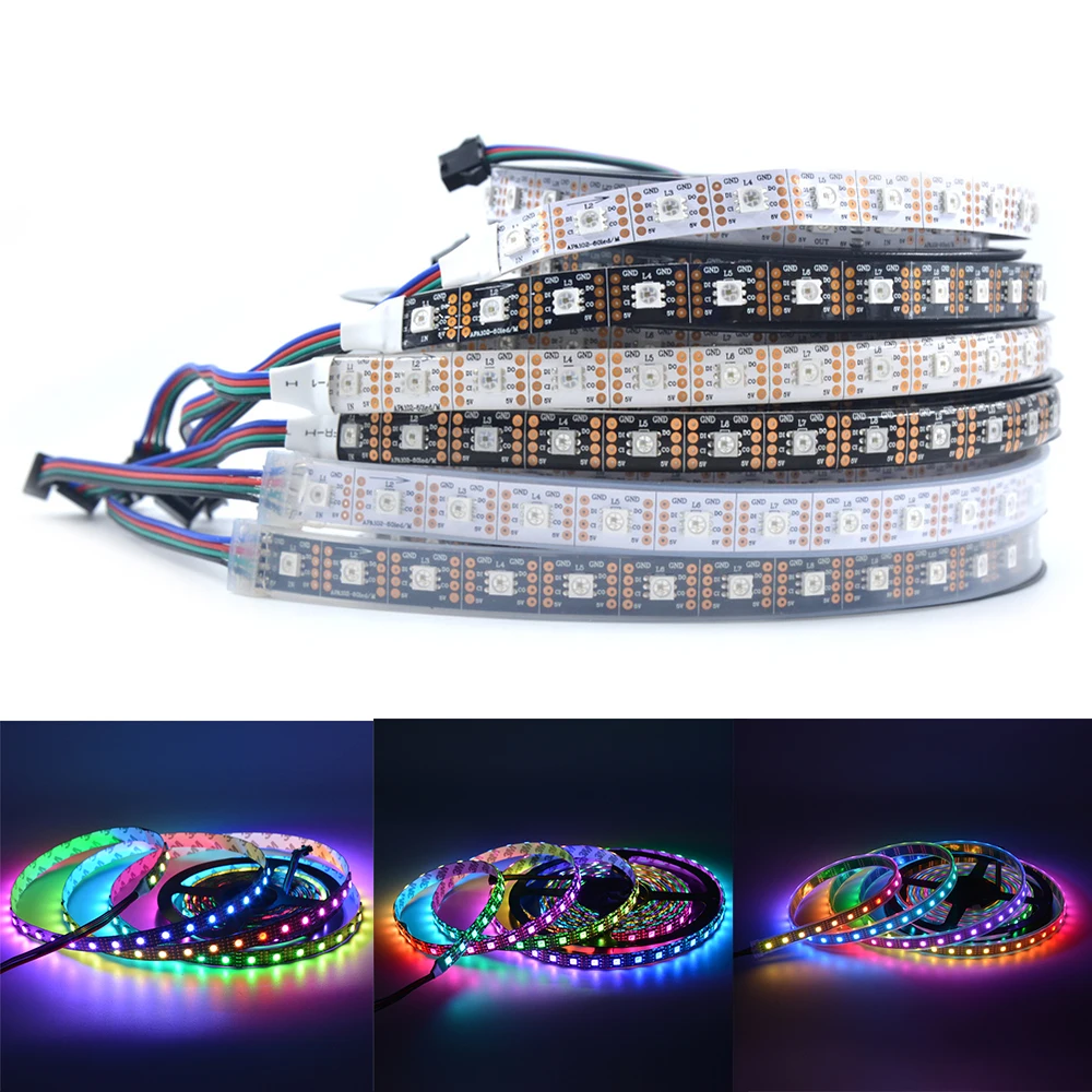 APA102 strip,1m/3m/1m 5m 30/60/144 leds/pixels/m APA102 Smart led pixel ...