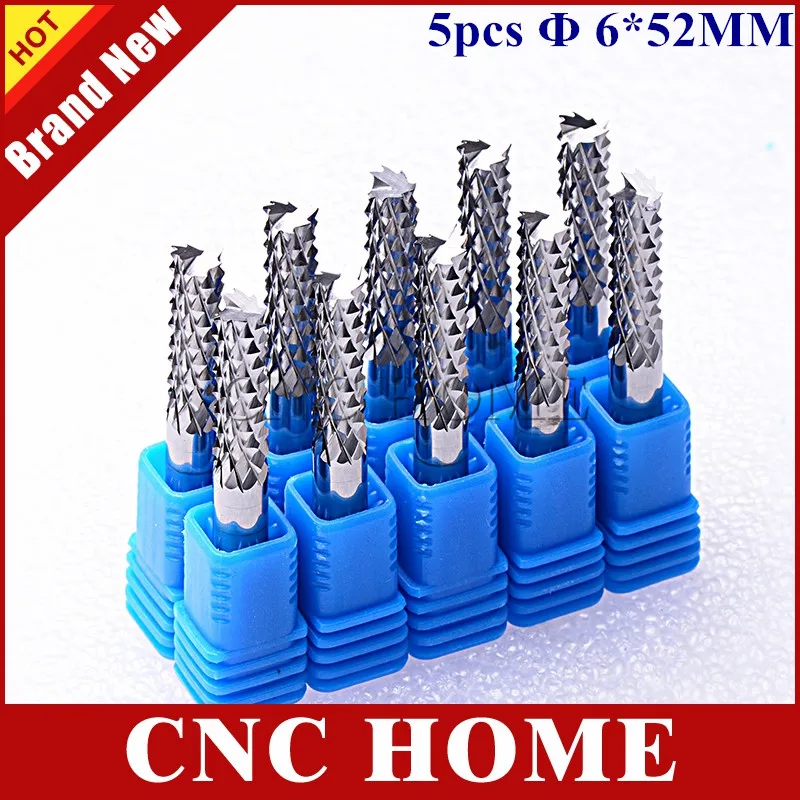 5pcs 6mm x 52mm Import Corn End Mill, Milling Cutter CNC Router Bits ...