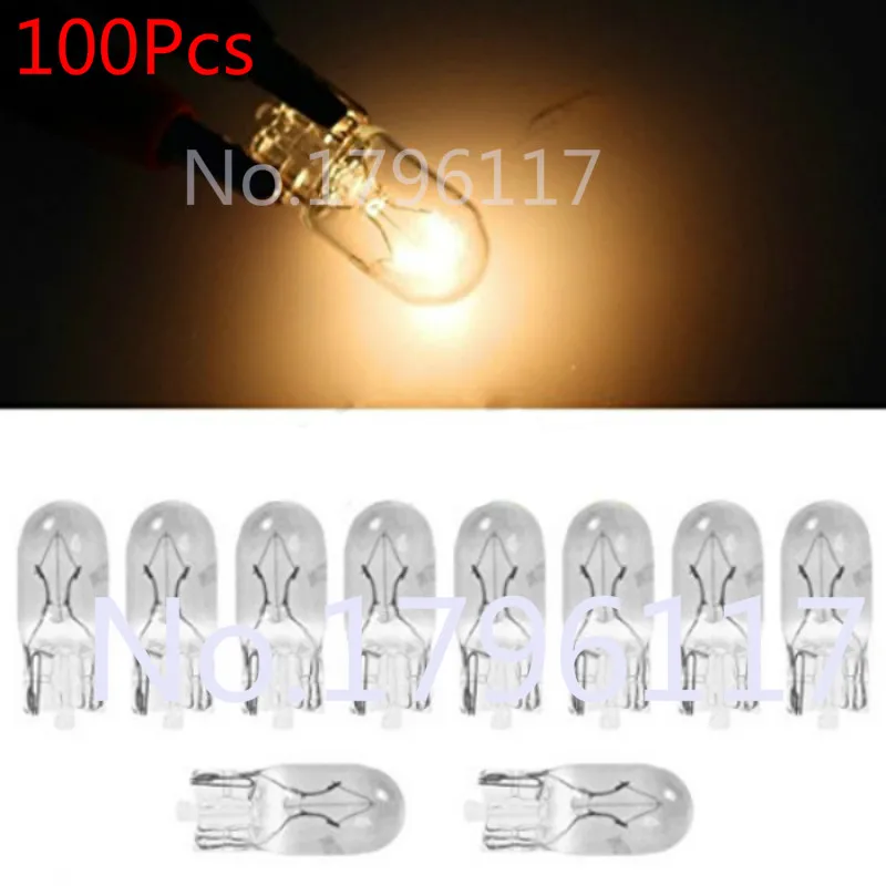 100Pcs T10 W5W 194 501 DC12V 4300K 5W wedges clear car light source ...