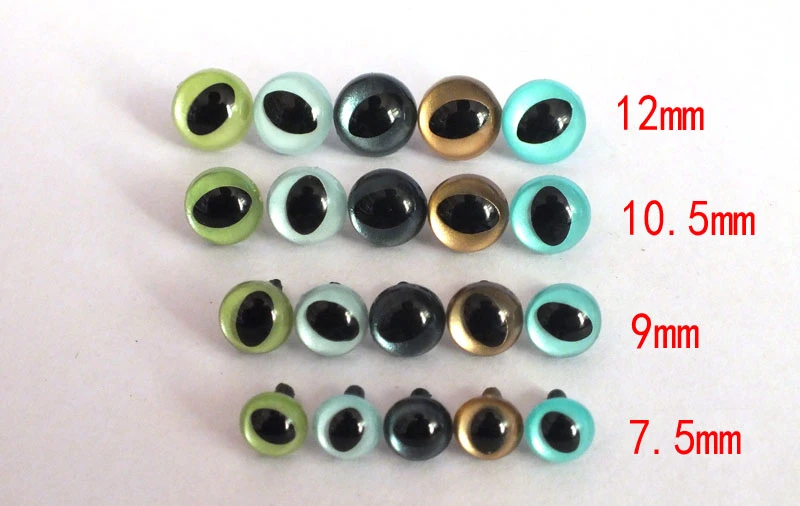 40pcs 7.5mm 12mm mixed size mixed color cat toy eyes can choose|toy ...