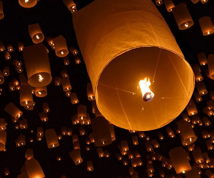 5 Sky Lanterns Chinese Sky Fly Fire Lanterns Wish Party Wedding ...