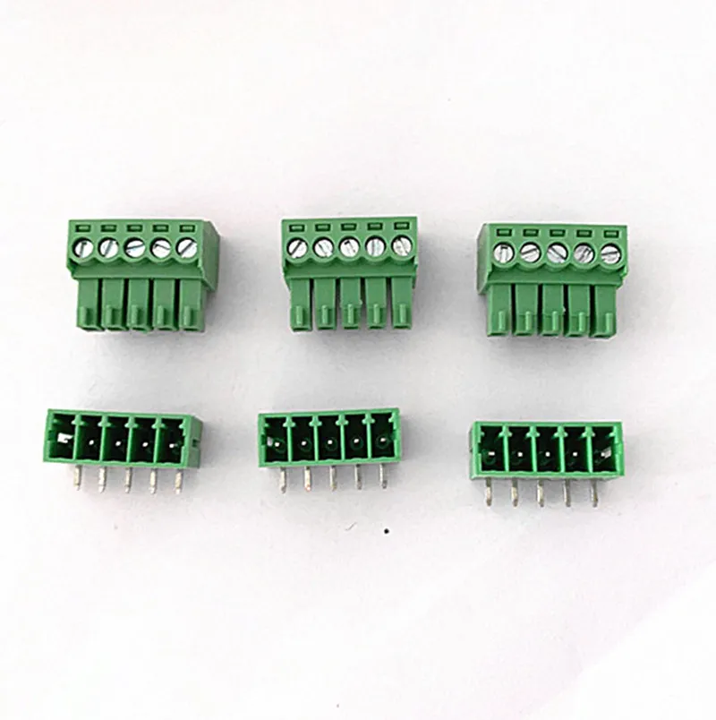 10sets Plug-in terminal block KF2EDGK-pitch 3.5MM 2P 3P 4P ~ 24P Phoenix terminal curved needle seat