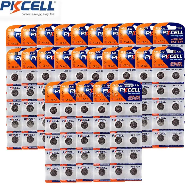 250 x G13 Batteries PKCELL 1.5V AG13 357A A76 303 LR44 SR44SW SP76 ...