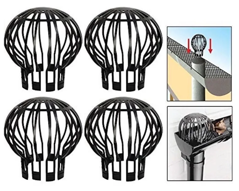4-Piece Set Roof Gutter Balloon Guard Filters, Plastic Downpipe Stops ...