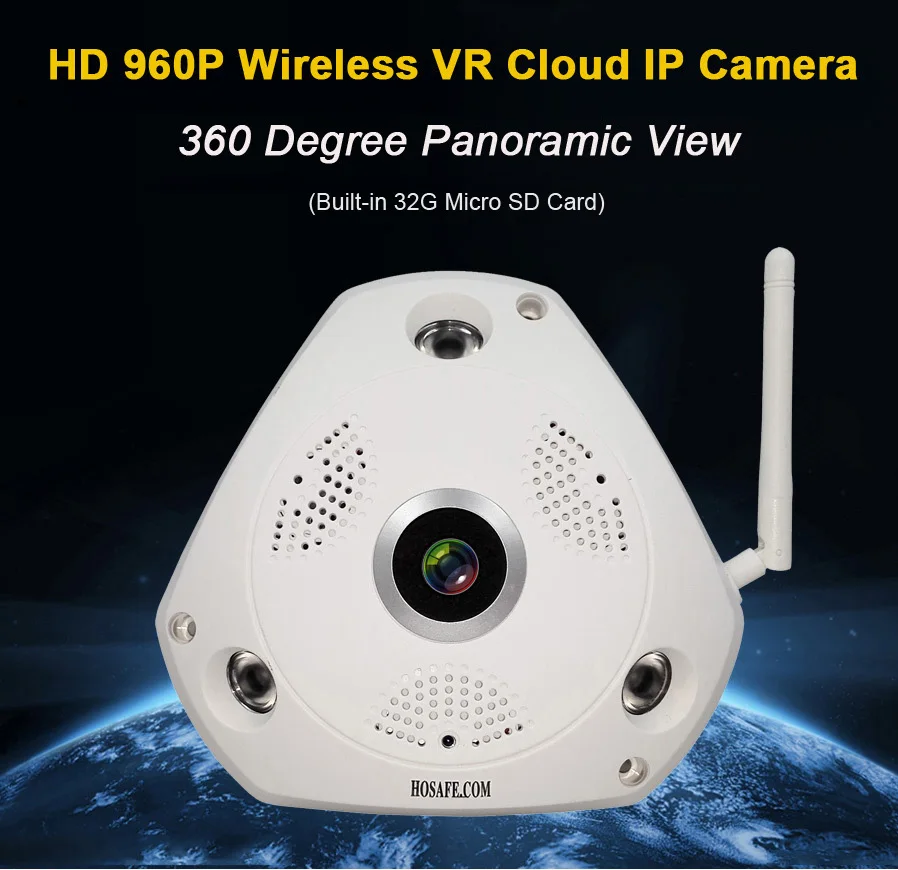 HOSAFE WIFI Wireless Security Surveillance Fisheye Panaromic VR Camera ...