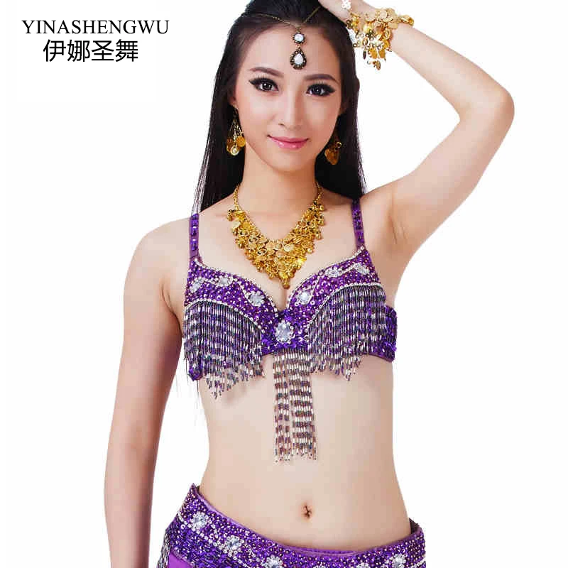 Sexy Women Belly Dance Practice Clothes Row Drills Bras Tops Indian
