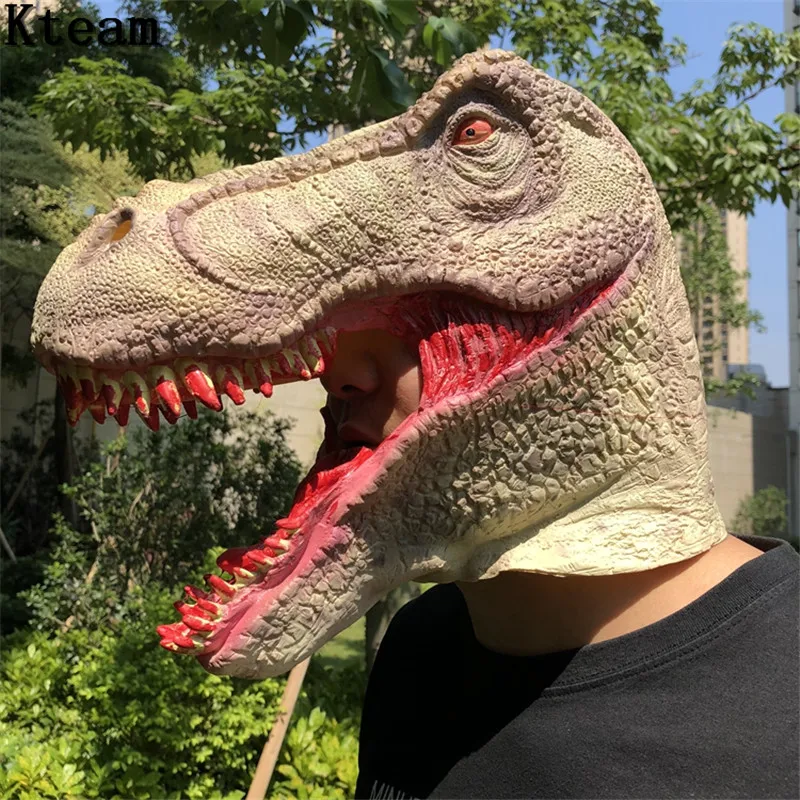 Top Grade Scary T-Rex Mask Halloween Realistic Jurassic World Dinosaur ...