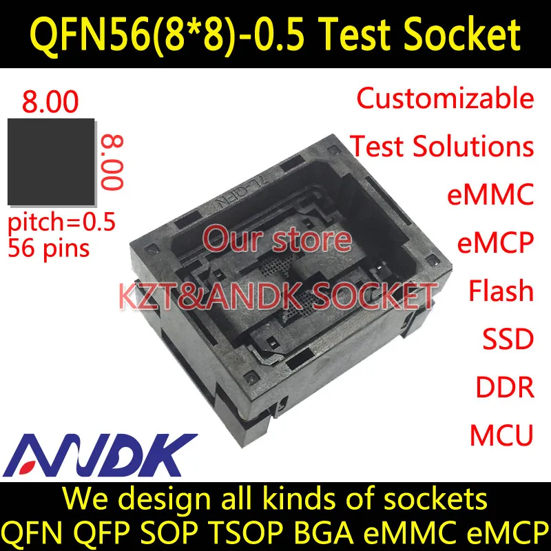 QFN56(8x8) 0,5 enchufe abierto, QFN56, MLF56, MLP56, IC550 0564 010 G ...