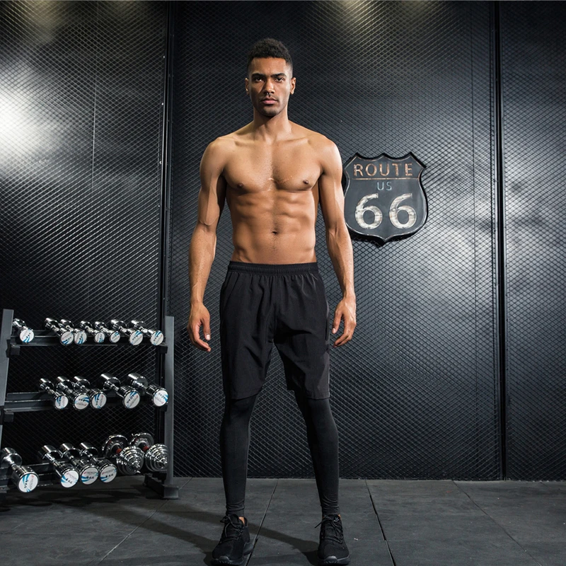 Summer Mens Jogger Sporting Shorts Slimming Men Black Bodybuilding