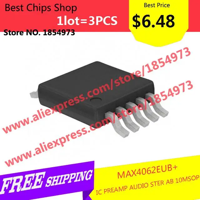 Free-Shipping-3PCS-6-48-Diy-Electronic-MAX4062EUB-IC-PREAMP-AUDIO-STER ...