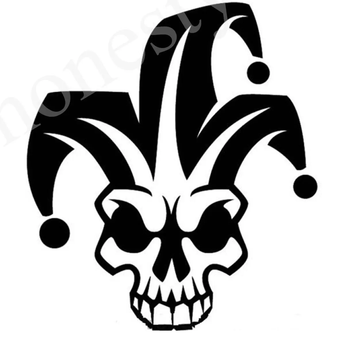 Jester Skull Funny Silhouette Car Sticker Laptop Truck Home Grass Wall ...