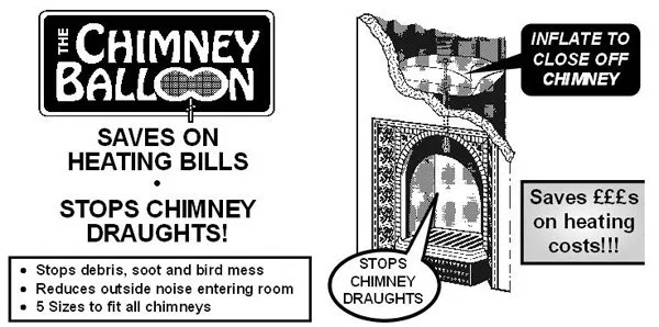 Chimney Balloon, Fireplace Draft Stopper for Electric Fireplace ...