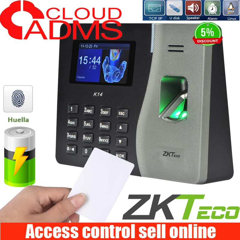 ZKteco New arrived K14 Biometric fingerprint recognition time attendance 2000 capacity ...