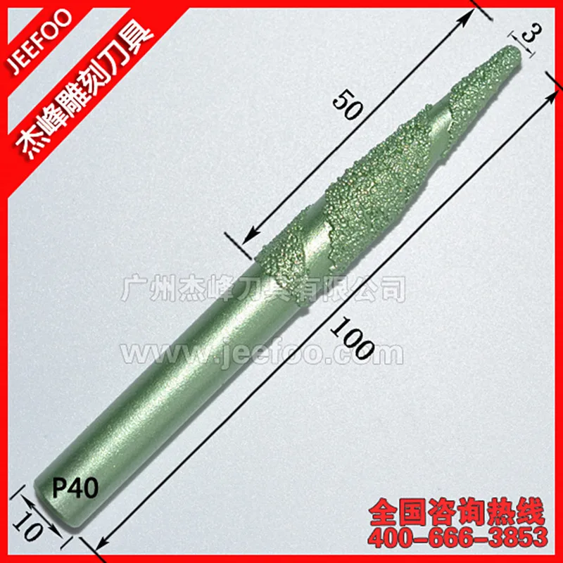 P40-10*3*50mm V Shape Engraving Bit Cnc Grinding Diamond Stone Router ...