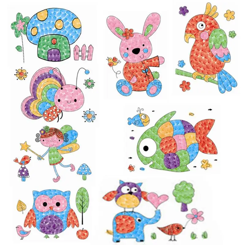 Cartoon Kids DIY Finger Painting Craft Set Children Colorful ...