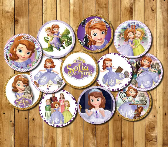 Princess Sofia the First Party Circles Sticker,Goodie Bag Toppers ...