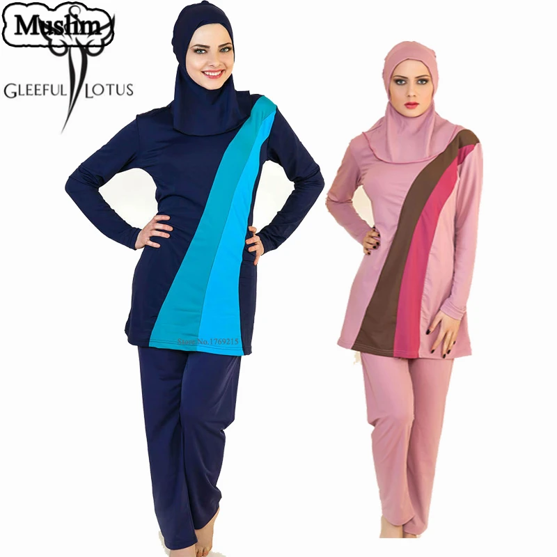 Traje de baño musulmán de cobertura completa para mujer, bañadores con ...