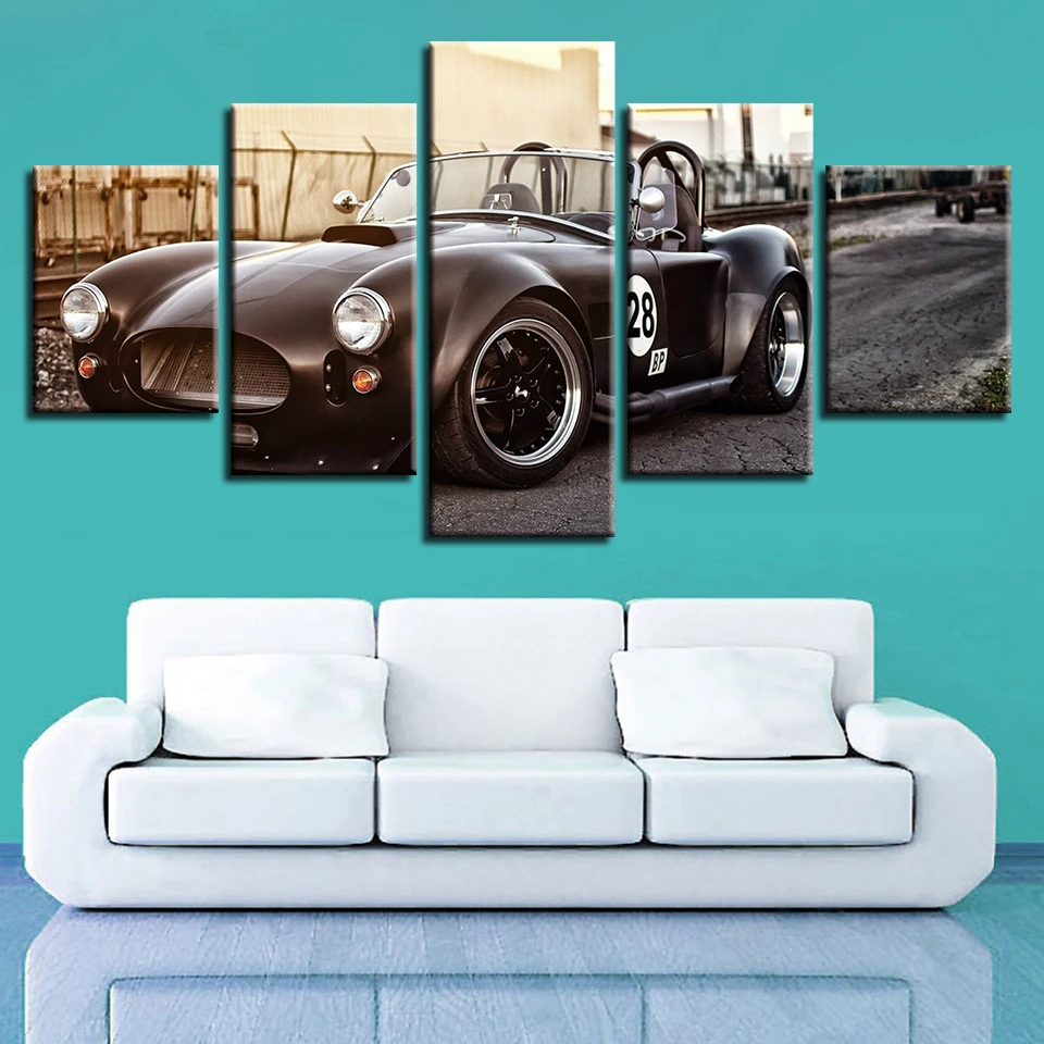 Frame Wall Art Poster Pictures Modern Home Decoration 5 Panel Car For ...