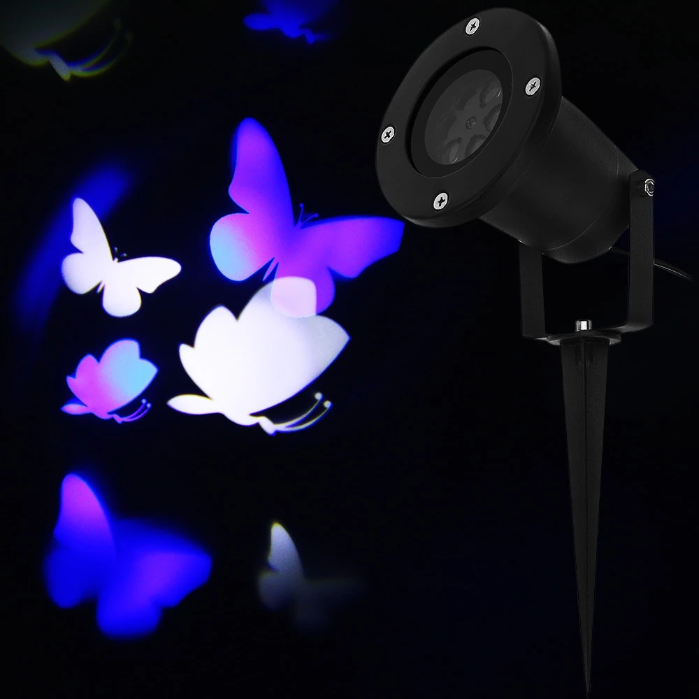 Outdoor Christmas Pattern Projetor LED Waterproof Blue/White Butterfly ...