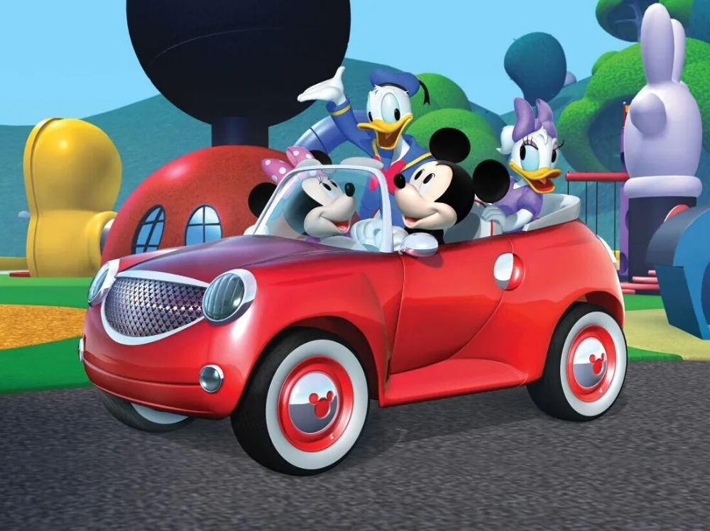 5x7FT Mickey Mouse Daisy Duck Clubhouse Red Car Custom Photo Studio ...