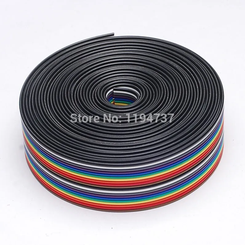 5meters Ribbon Cable 20 WAY Flat Color Rainbow Ribbon Cable Wire ...