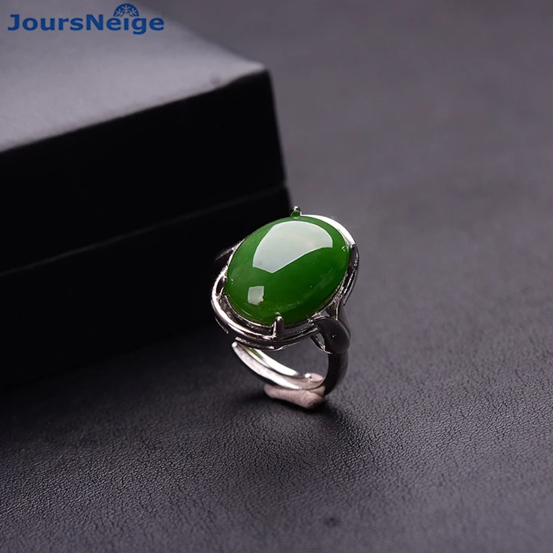 Wholesale Xinjiang Hetian Green Fine Natural Stone Rings S925 Silver ...