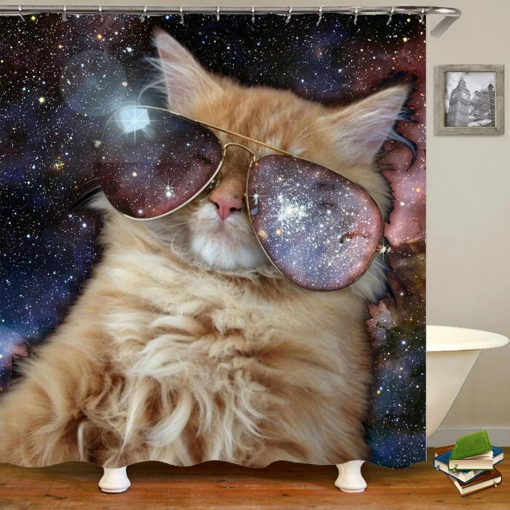 Space Cat With Galaxy Glasses