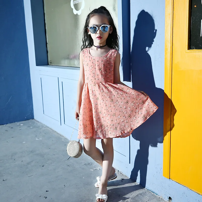 2018 Fashion Summer Dress For Girls Clothes Spring Girl Beach Floral ...
