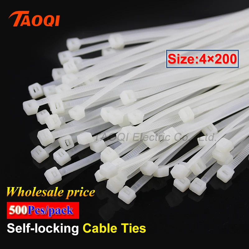 500Pcs-pack-4-200mm-Nylon-Cable-Ties-2-6mm-width-Self-locking-Plastic ...