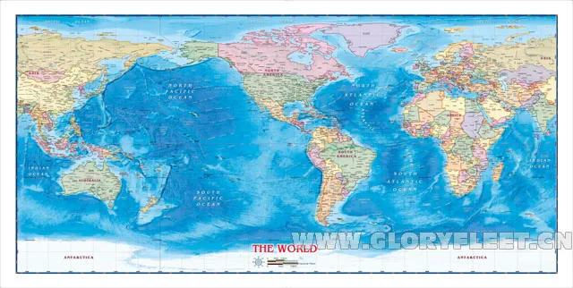 Large HD Major Ports World Map Classrooms Office Home Decoration ...