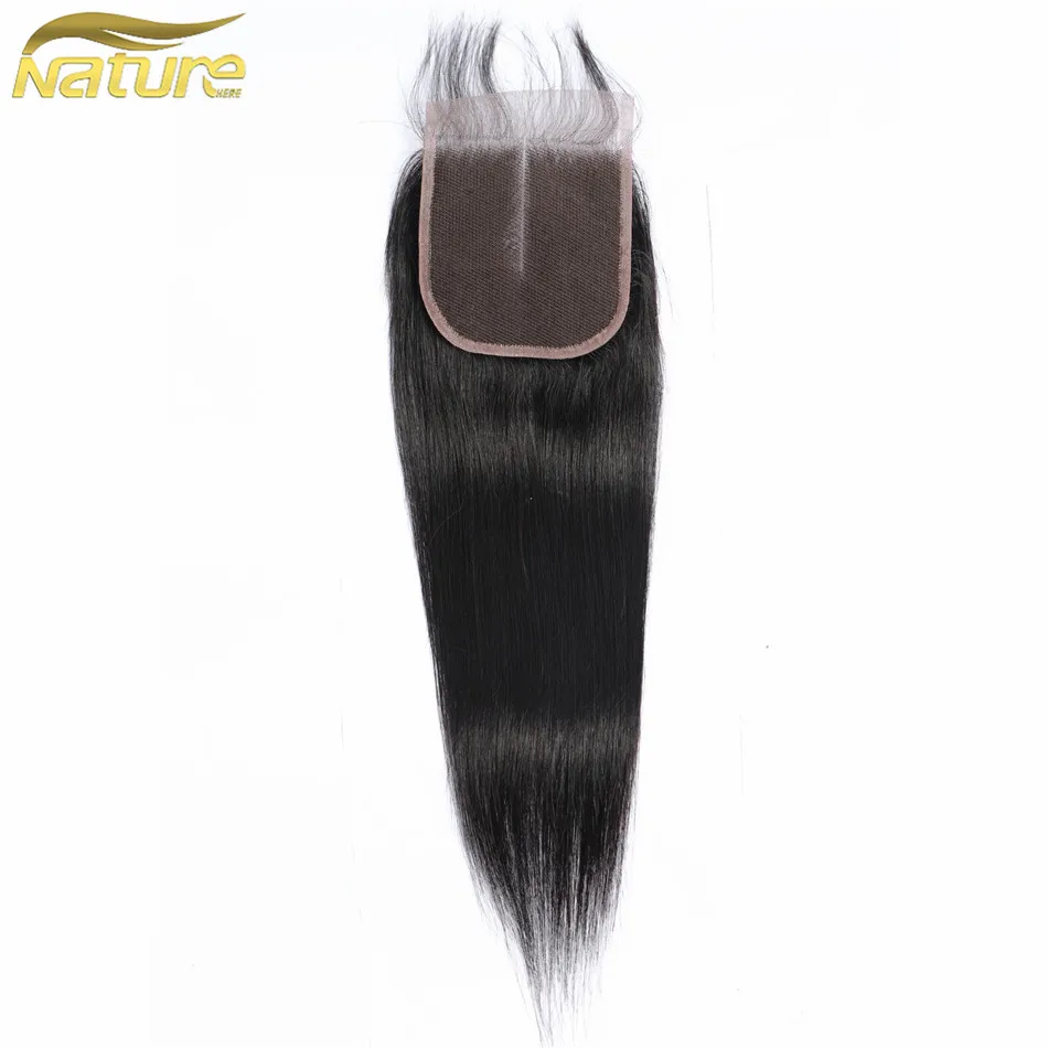 NatureHERE Natural Color 8 to 20 Inch 4*4 Non Remy Medium Brown Swiss ...