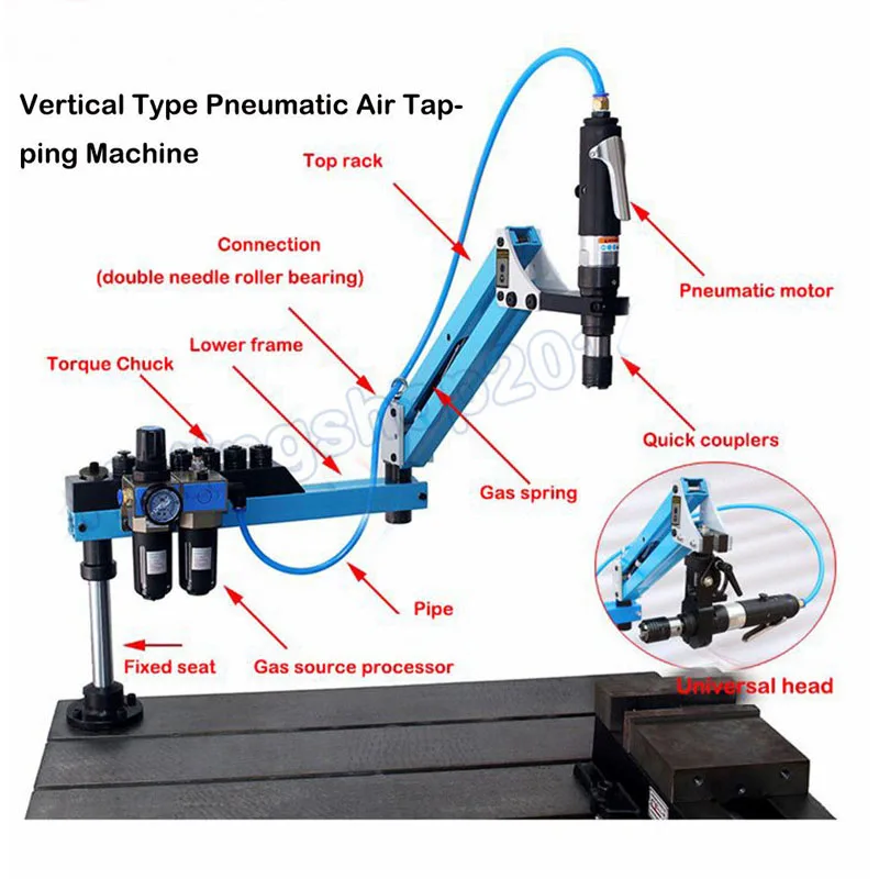 CE M3 M16 360 Degrees Angle Pneumatic Air Tapping Machine Drilling ...