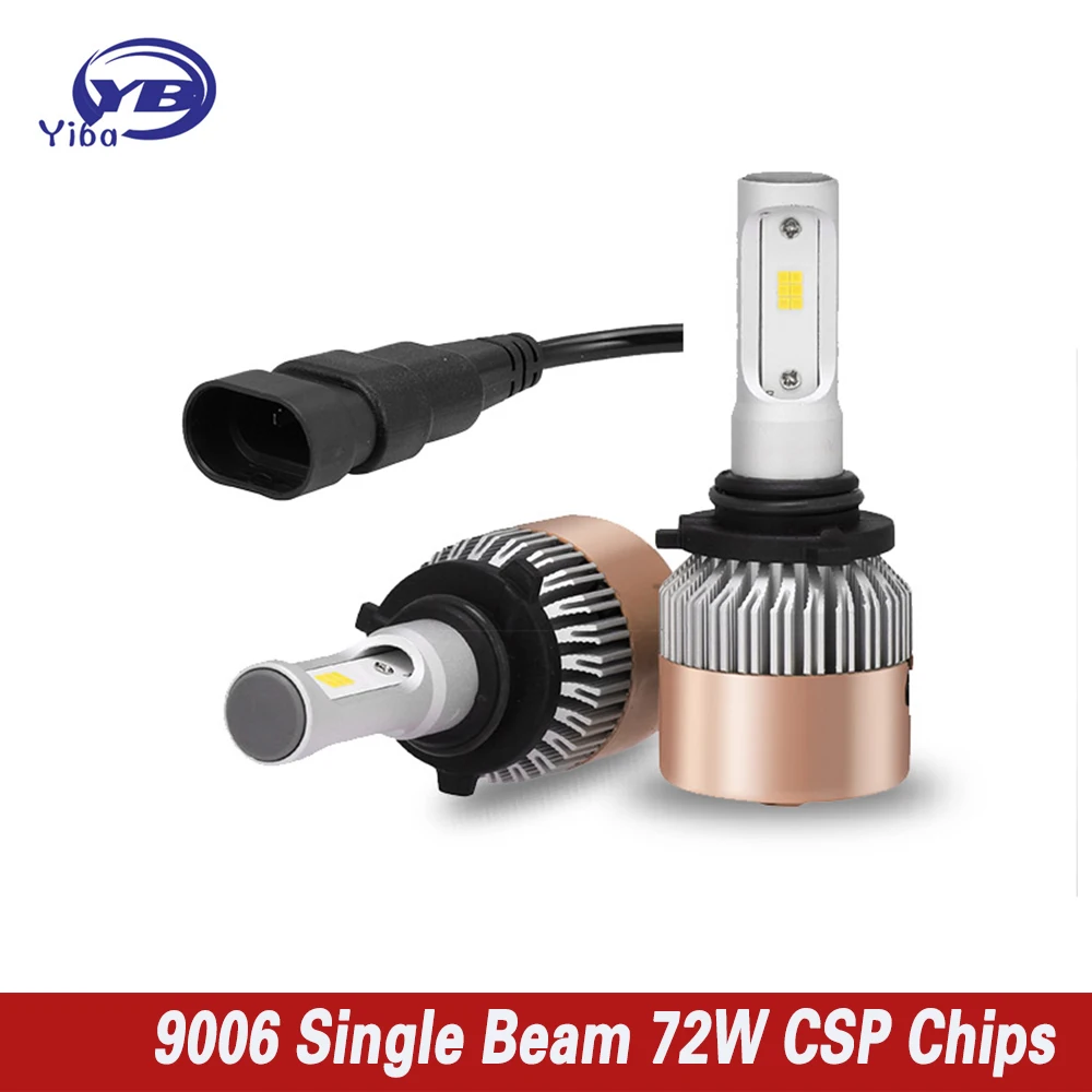 9006 LED 72W/pair Car LED Headlight Bulb 6500K 8000lm CSP Chips ...