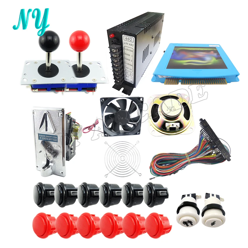 Arcade parts Bundles kit With 645 in 1 Box 4 Joystick Microswitches Sanwa Style Button Build Up ...
