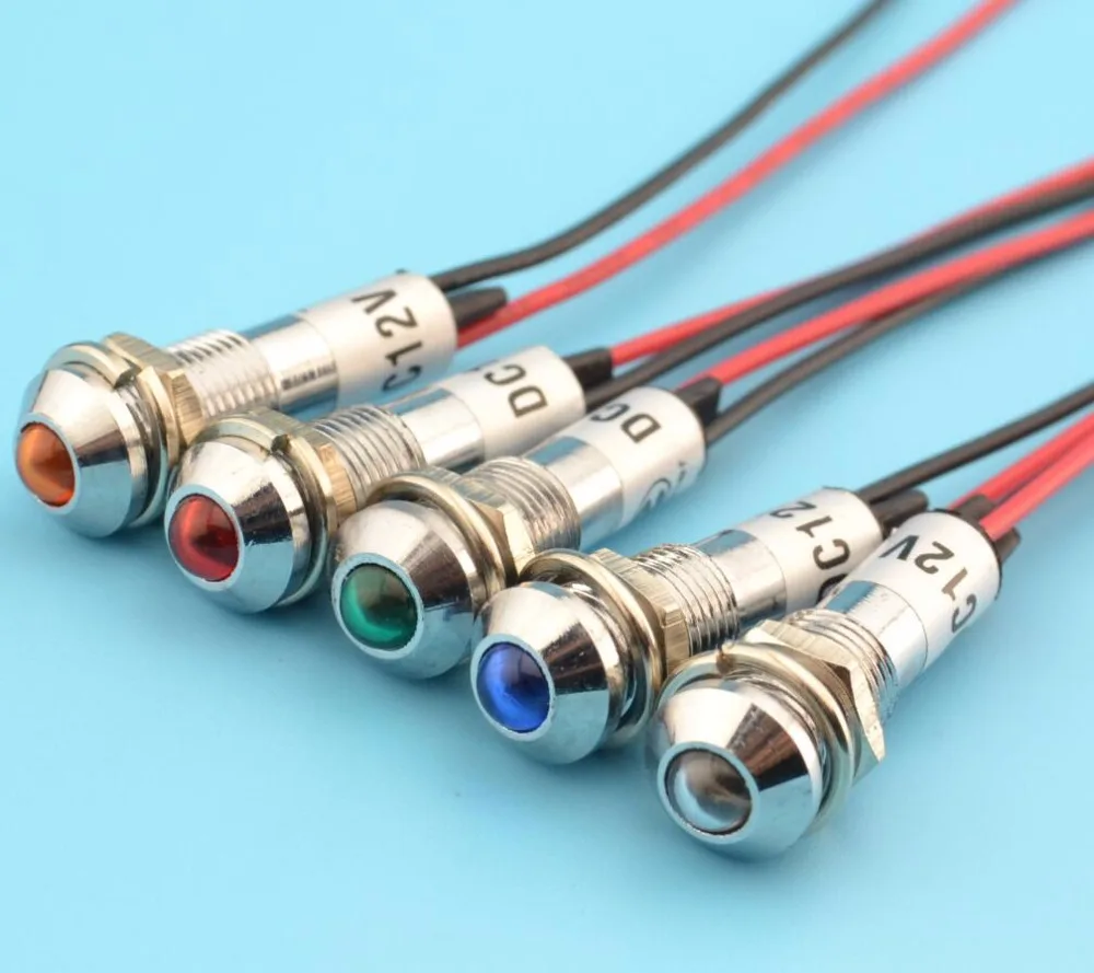 5pcs Signal Light 8mm Pilot Lamp Signal Light 5v 12v 24v 220v Led ...