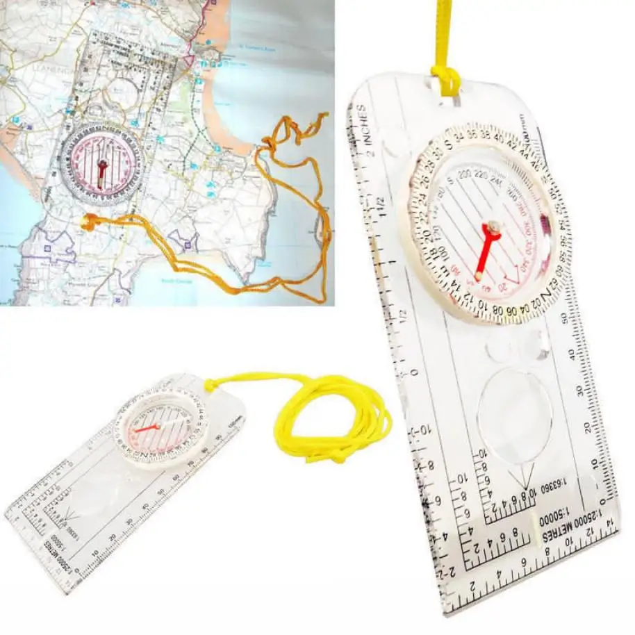OC-4 Orienteering Baseplate Map Compass Scale Ruler with Lanyard ...