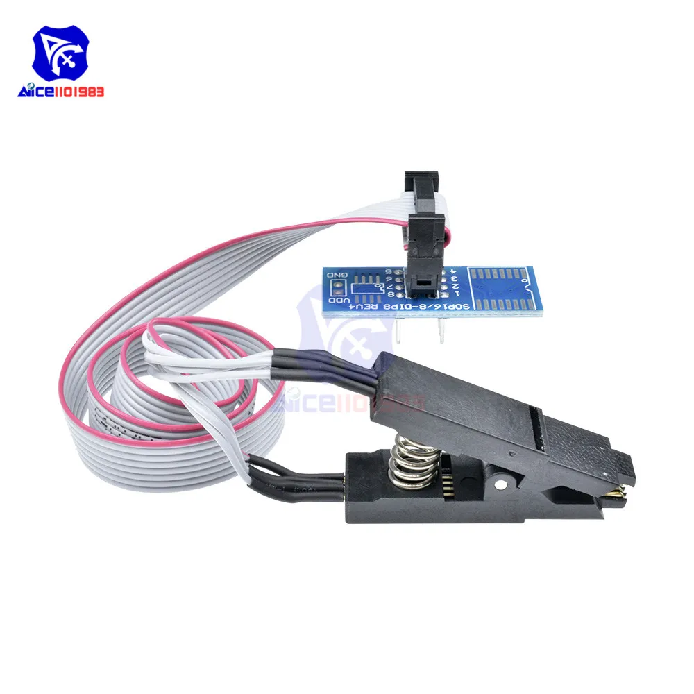 SOIC8 SOP8 SOP 형식 플래시 칩 IC 테스트 클립, 소켓 어댑터 BIOS 24 25 93 프로그래머 프로그래밍 가능 ...