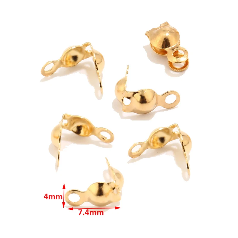 Golden Color 304 Stainless Steel End Crimps Bead Tips for Jewelry ...