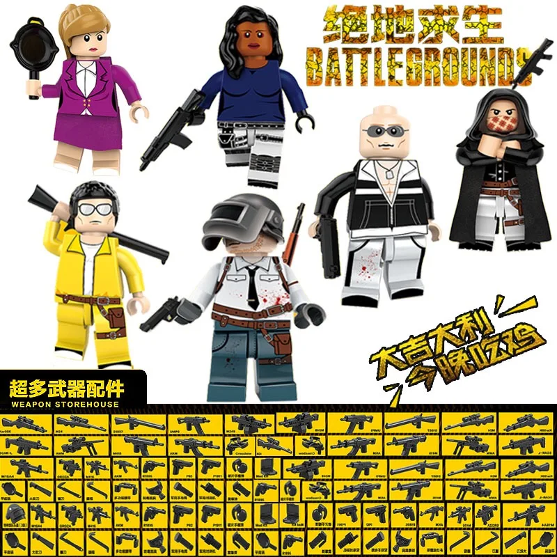 6Pcs/Lot PUBG Playerunknown's Battlegrounds Military Army Weapons ...