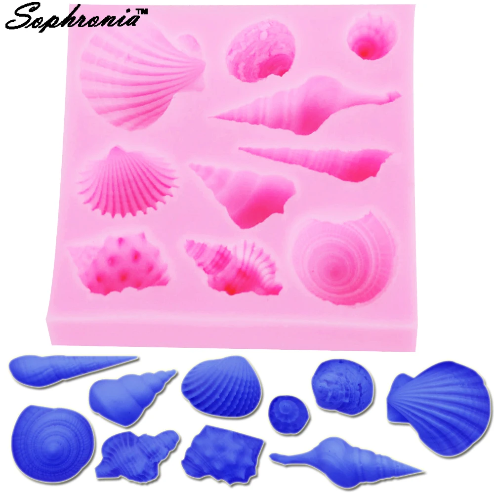 10PCS/SET M059 High quality Lovely Shell silicone mold,Fondant Cake ...