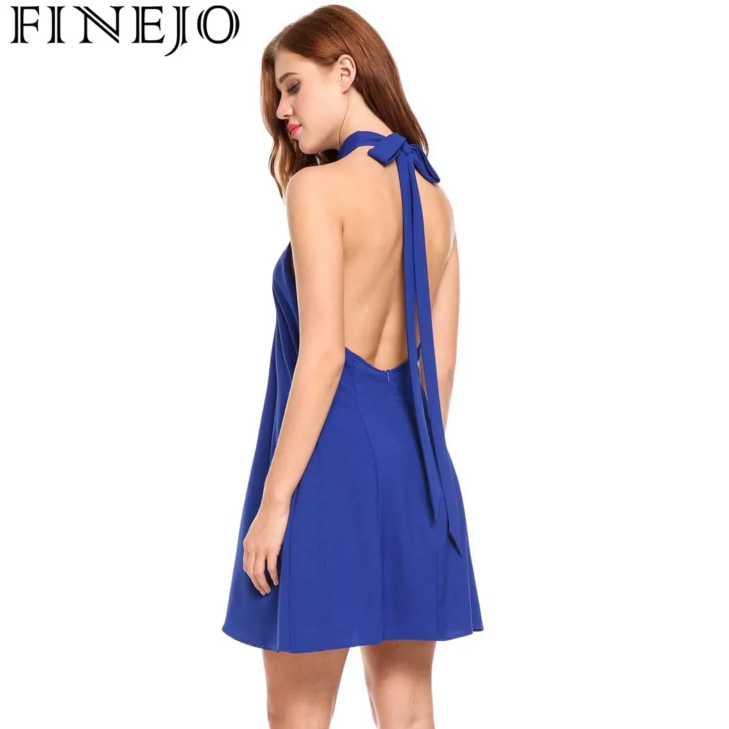 Buy Finejo Women Dresses Sexy Halter Bandage