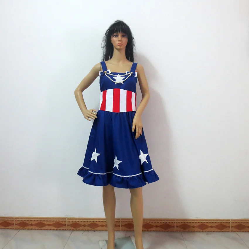 America Superhero Female Sex Reversion Dress Christmas Party Halloween