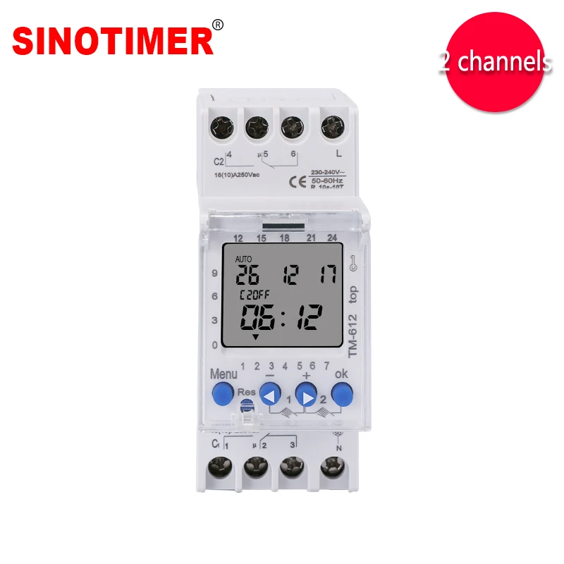 2 Channels Big LCD Display Programmable 24hrs Time Clock with Two Relay ...