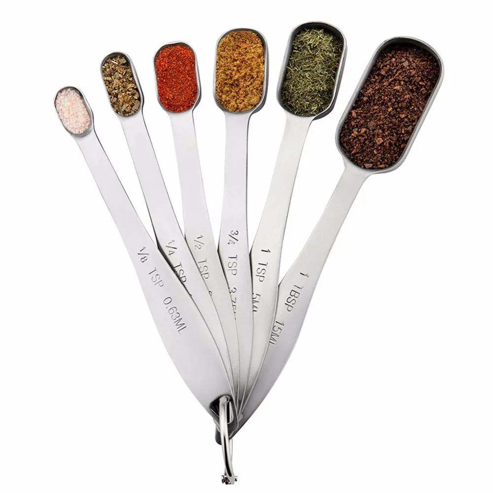 Satinless Steel Measure Spoon Set Kitchen Scale Tool Rectangle ...