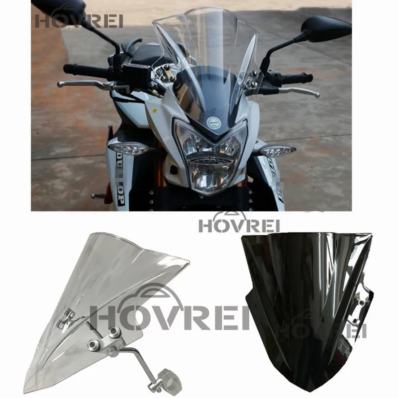 1Set-Black-Clear-Motorcycle-Street-Bikes-Windshield-Windscreen-For ...
