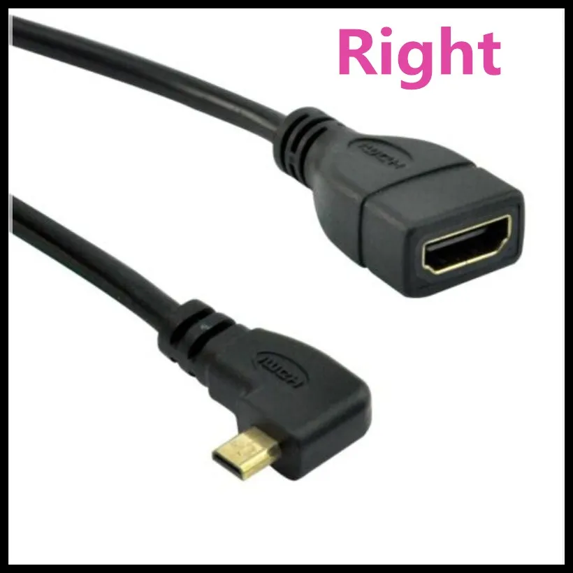 Micro HDMI à Angle gauche et droit câble mâle vers HDMI femelle prend ...