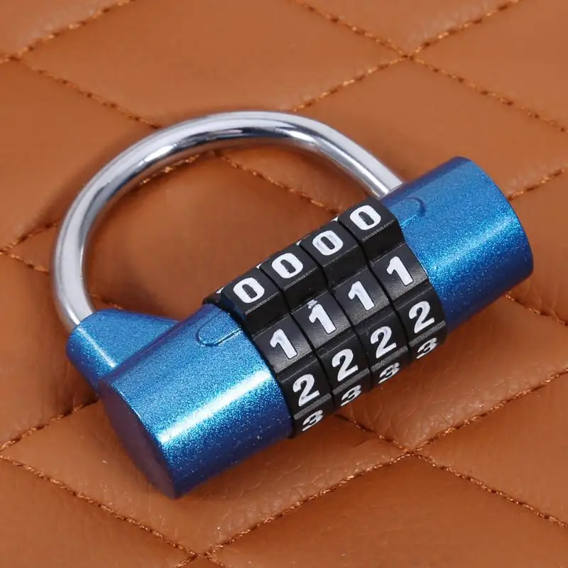 4 Digit Password Safety Lock Wide Shackle Combination Padlock for Gym ...